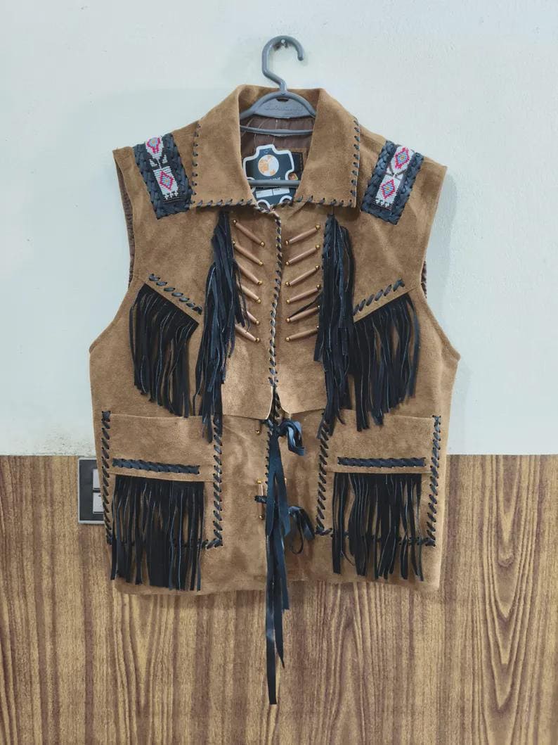 Cowboy Leather Vest Men | Suede Western Vest | Steampunk Vest | Rodeo ...