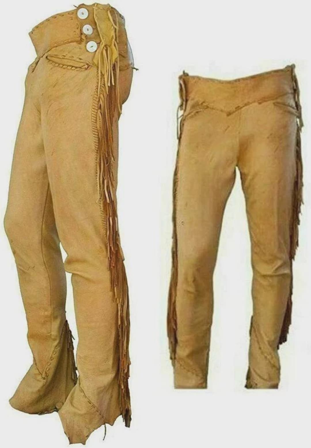 Fringed Buckskin Suede Pants: Men's Western Geniun Cowboy Style - Etsy