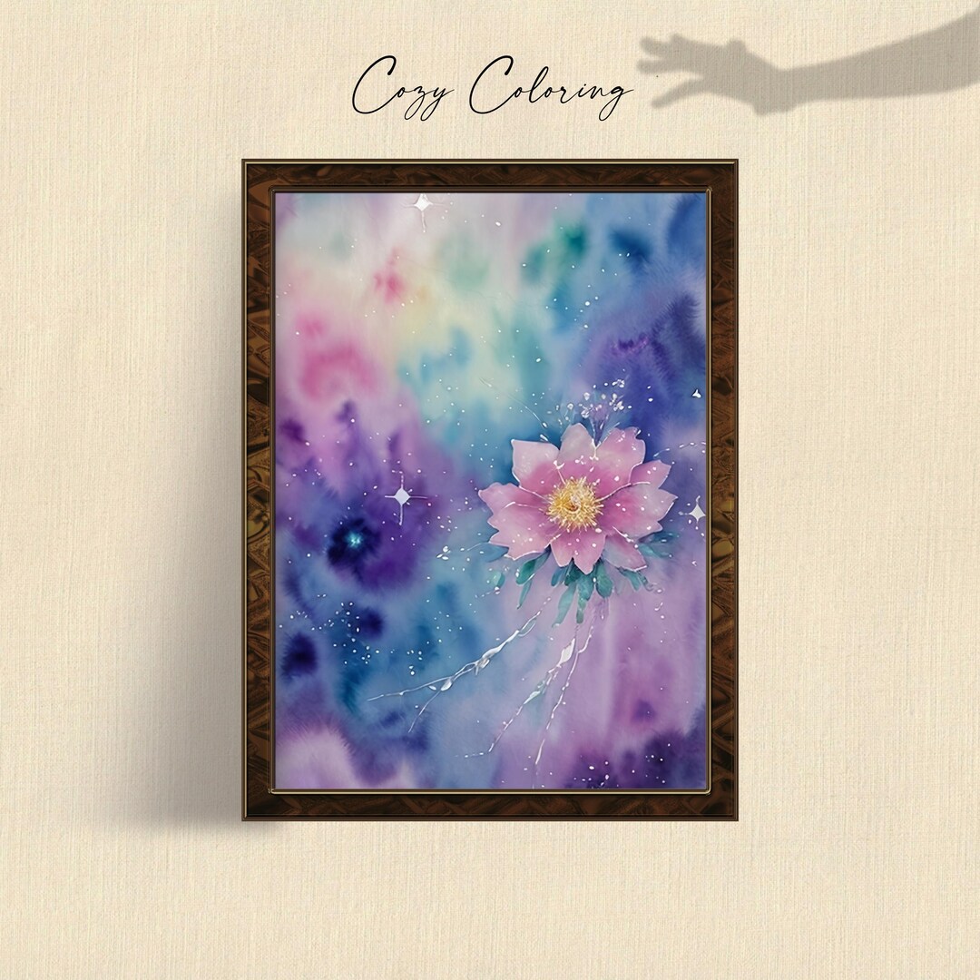 Space Blossom Wall Art: Mystical Nebula Flower Home Decor, Space ...