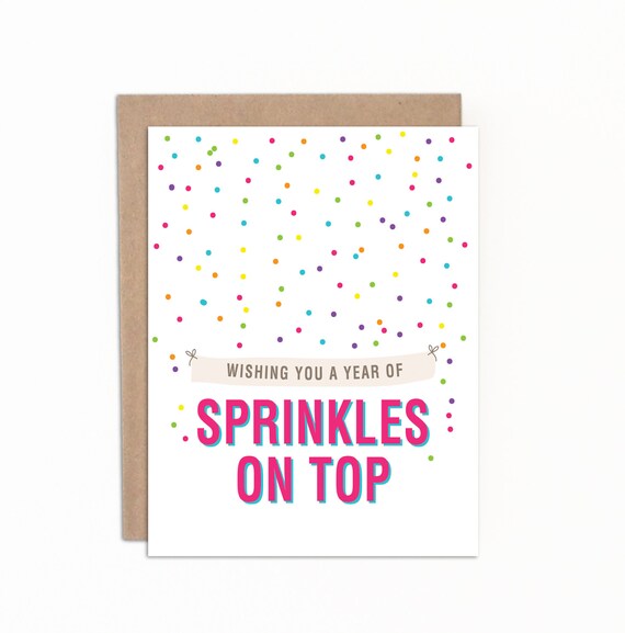 Birthday Card With Sprinkles Wishing You a Year of Sprinkles | Etsy Canada