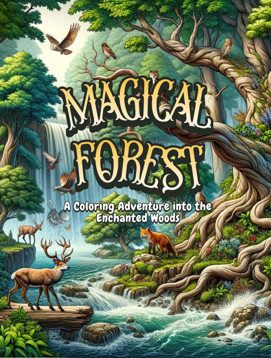 Magical Forest Coloring Pages: Adult & Kids Printable Art (PDF) - Etsy