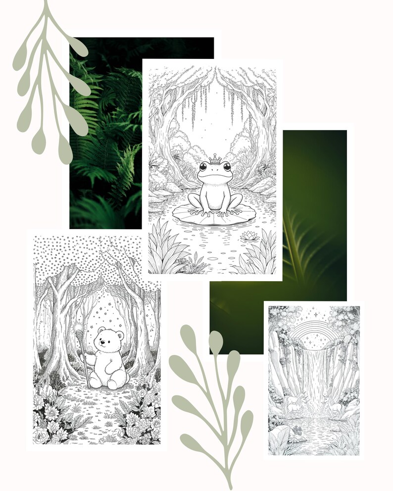 Magical Forest Coloring Pages: Adult & Kids Printable Art (PDF) - Etsy
