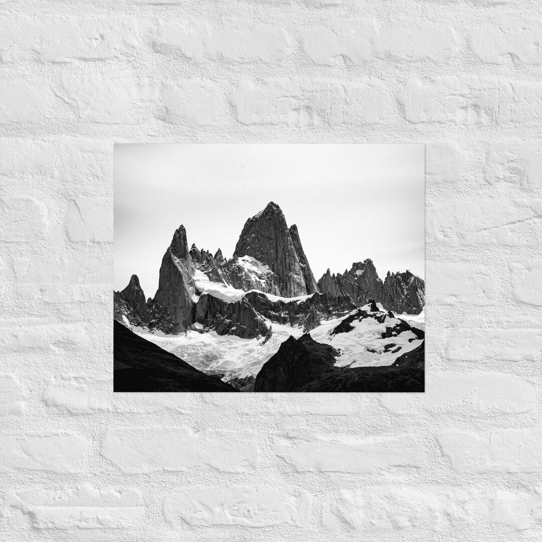 Patagonia Fitz Roy B&W Poster - Etsy