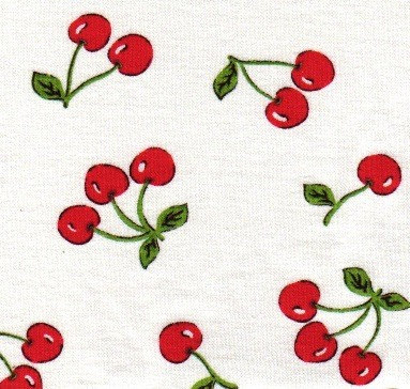 Cherry Print Cotton and Lycra Fabric 2yds | Etsy