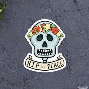 RIP in Peace Skull STICKER Vinyl Decal Sticker Skull - Etsy