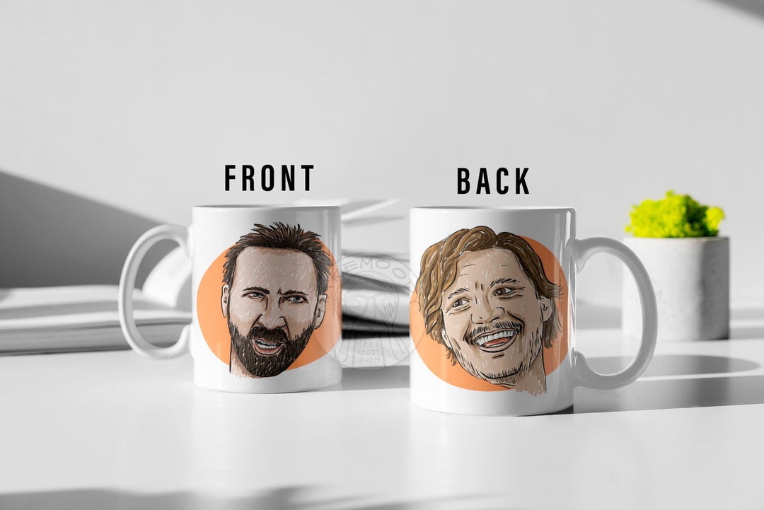 Pedro Pascal Nicolas Cage Meme MUG Coffee Mug Meme Mug - Etsy