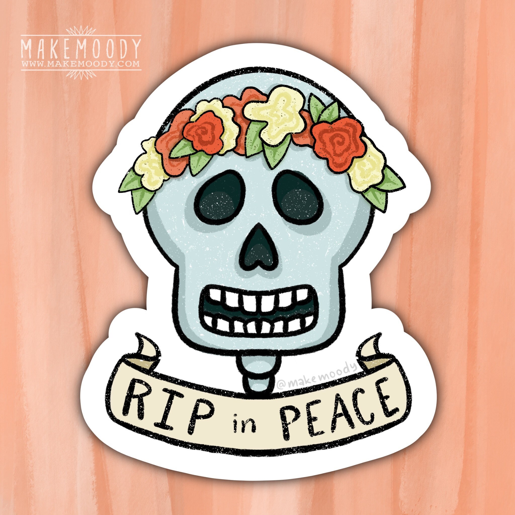 RIP in Peace Skull STICKER Vinyl Decal Sticker Skull - Etsy Australia