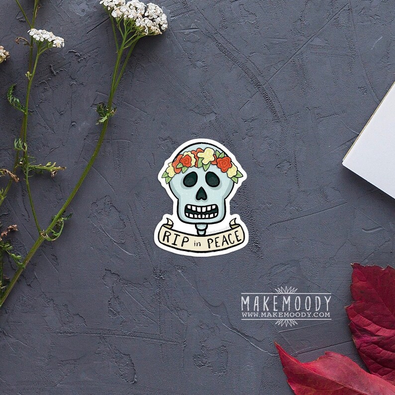 RIP in Peace Skull STICKER Vinyl Decal Sticker Skull - Etsy