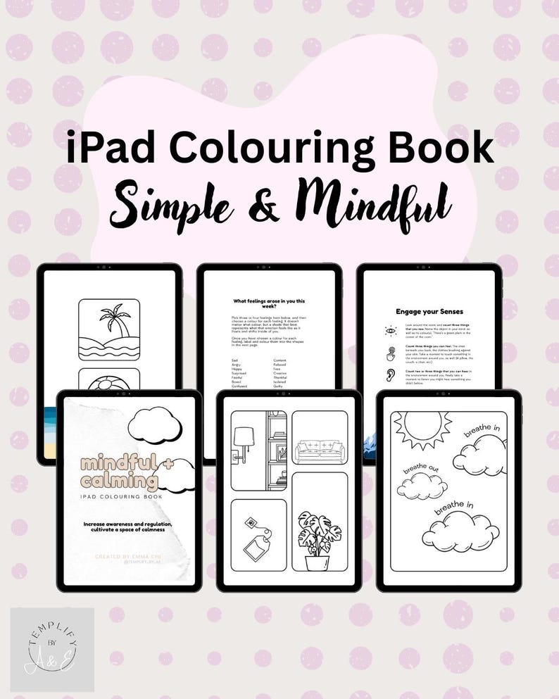 IPad Colouring Book (30 Pages) - Simple & Mindful - Etsy