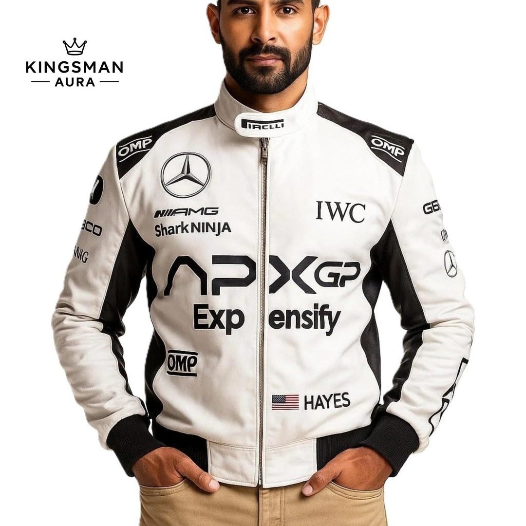 Brad Pitt F1 Movie Racing Jacket: APXGP Leather Moto Bomber - Kingsman ...