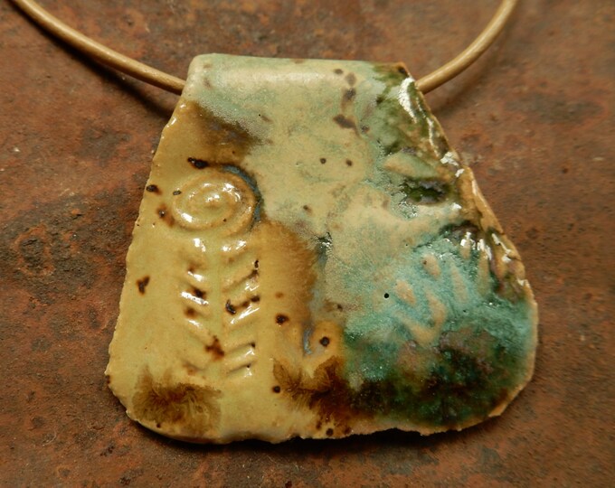Stoneware Pottery Clay Rustic Pendent , Primitive, Earthy .series ...