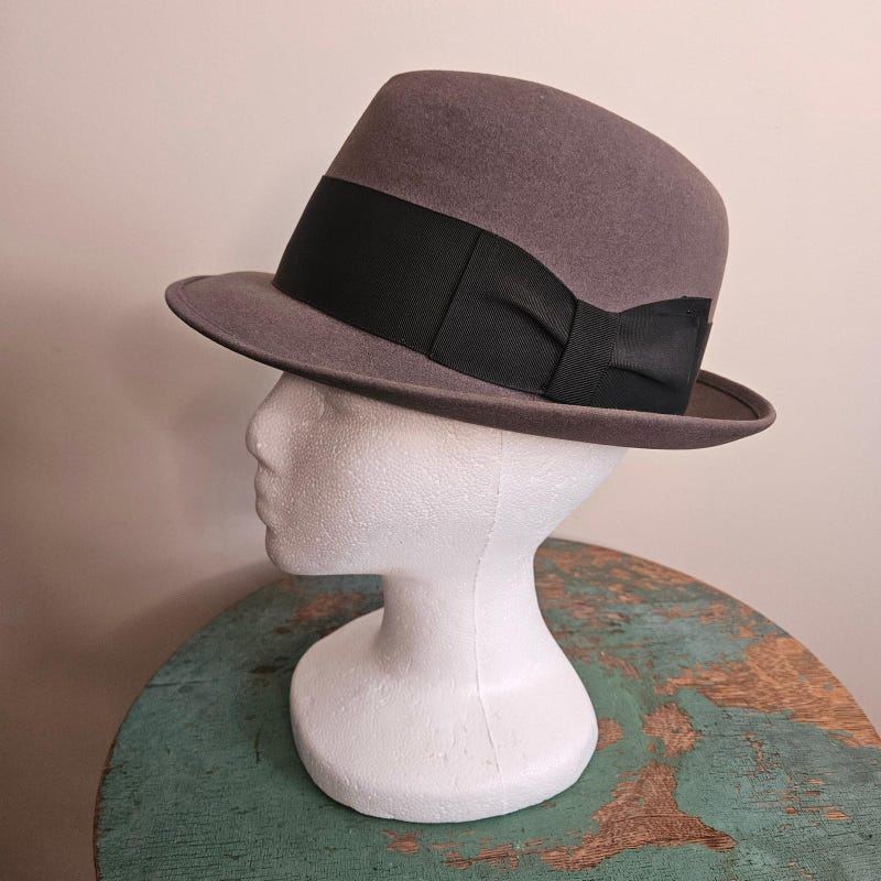 Mens Vintage Grey Fedora - Etsy