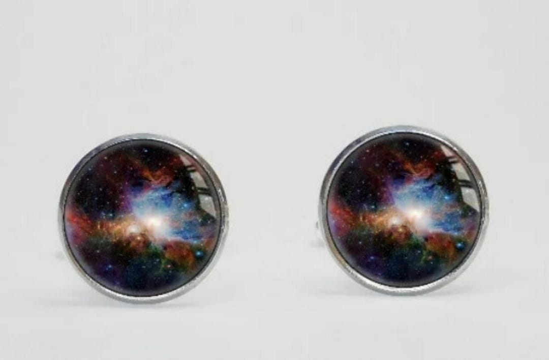 Nebula Cufflinks, Space Cuff Link, Planet Cufflink, Galaxy, Wedding ...