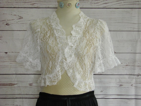 Lace Frills - Fredericks of Hollywood White Lace Ruff… - Gem