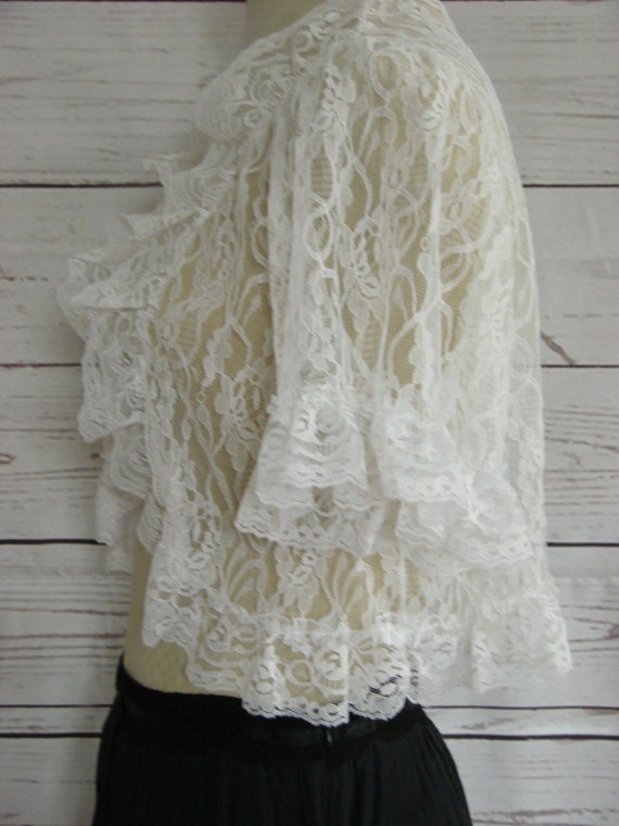 Lace Frills - Fredericks of Hollywood White Lace Ruff… - Gem