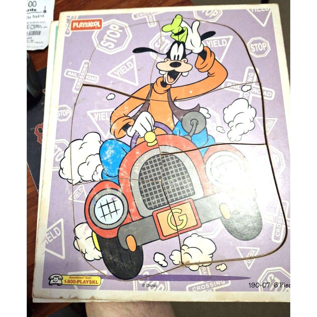 Vintage Disney Playskool #190-07 Goofy Wooden Puzzle - Etsy