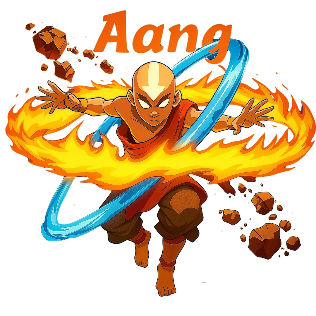 Aang Digital Art Print | Avatar the Last Airbender | Fire & Water ...