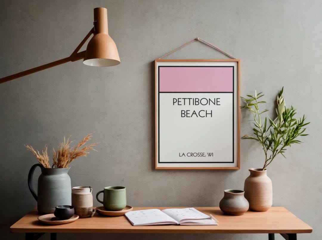 Wisconsin Monopoly Inspired Poster - Pettibone Beach, La Crosse WI - Etsy