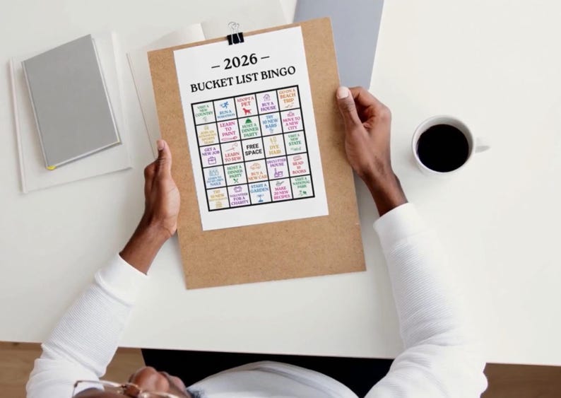 2026 Bucket List Bingo Card | Goal Tracker (printable PDF) - Etsy UK