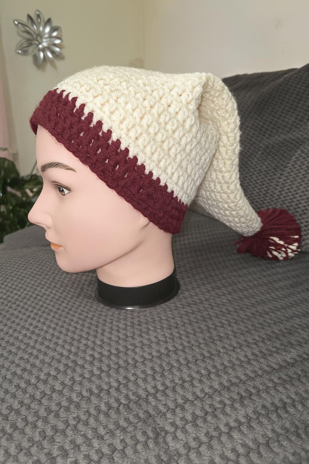 Crochet Long Stocking Hat With Pom Pom – Handmade Winter Beanie - Etsy