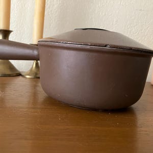 Vintage Cousances Le Creuset Cast Iron Enameled Brown 16 Sauce Pan ...