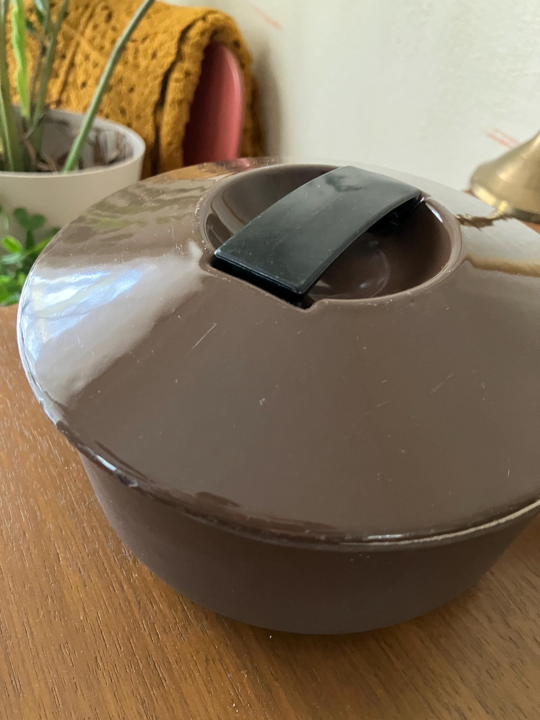 Vintage Cousances Le Creuset Cast Iron Enameled Brown 16 Sauce Pan ...