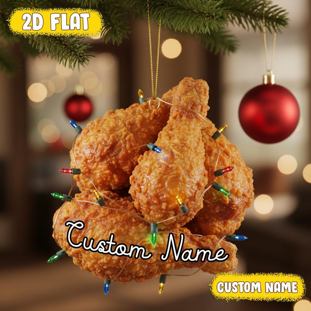 Personalized Fried Chicken Christmas Ornament, Gift for Food Lovers ...