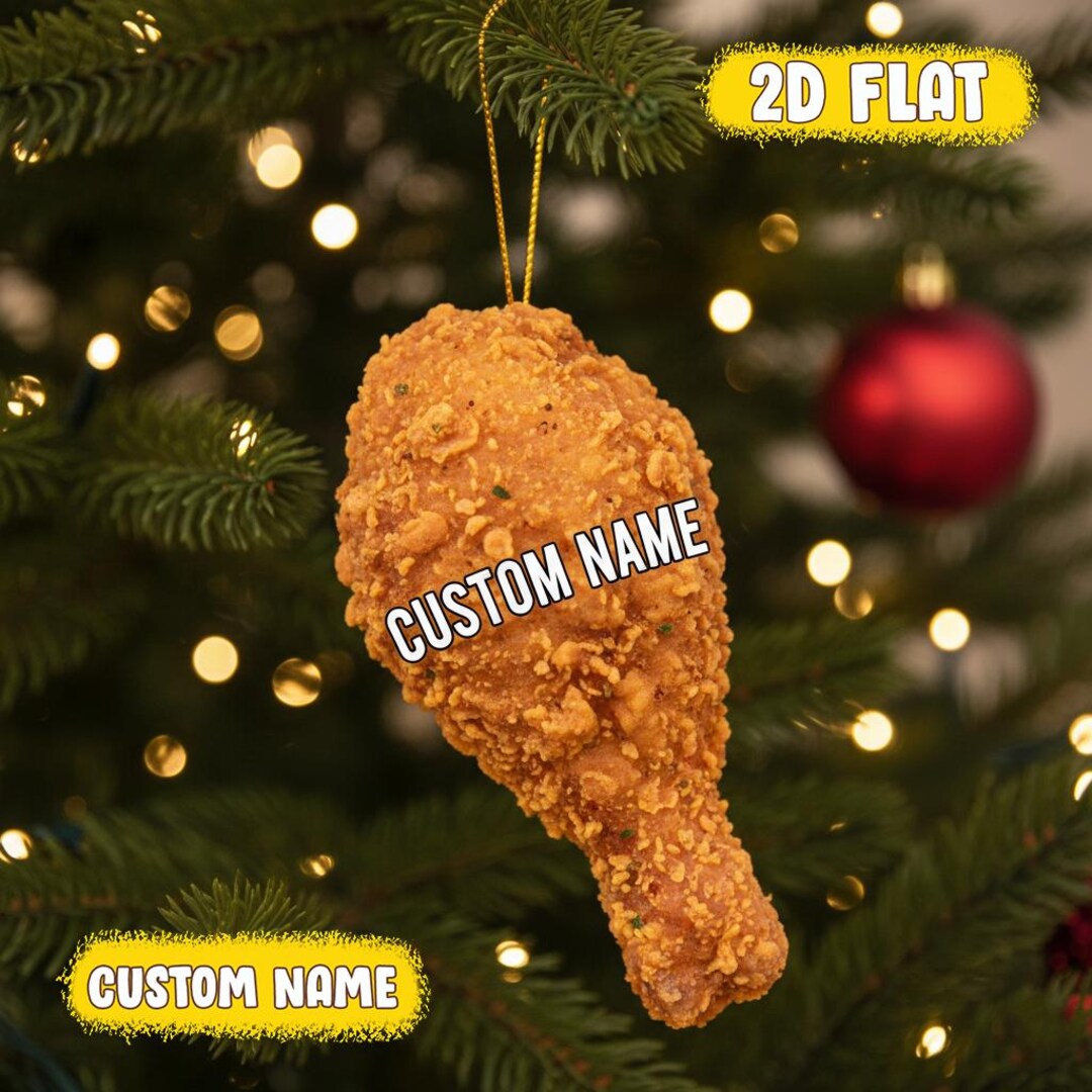 Personalized Fried Chicken Christmas Ornament, Gift for Food Lovers ...