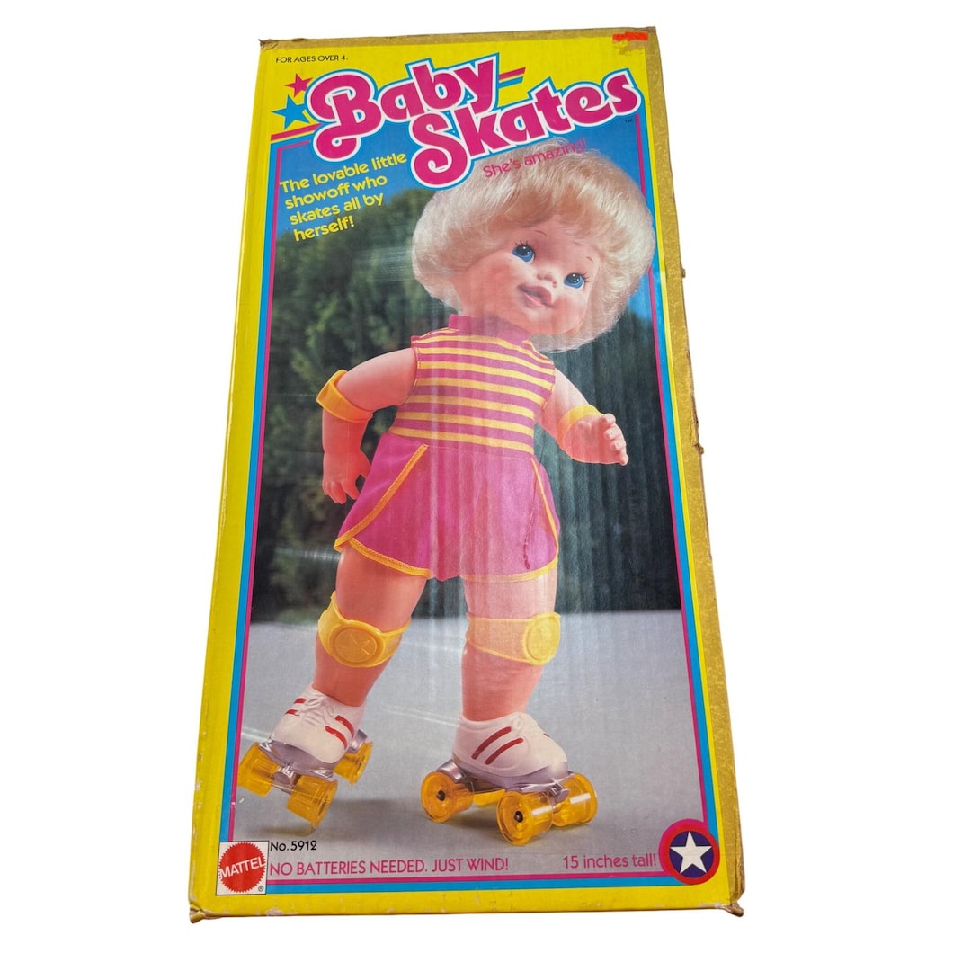 Vintage Mattel Baby Skates Doll With Box Instructions 1982 Wind Up - Etsy