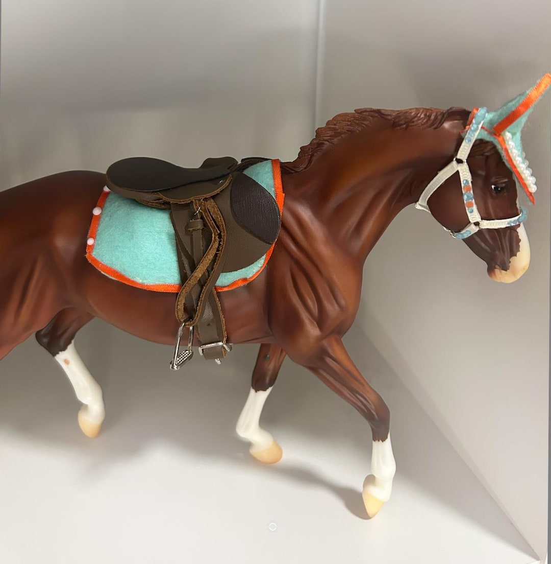 Breyer | Model Horse | Jumping | Tack Set | Scale 1:9 | Orange | Teal ...