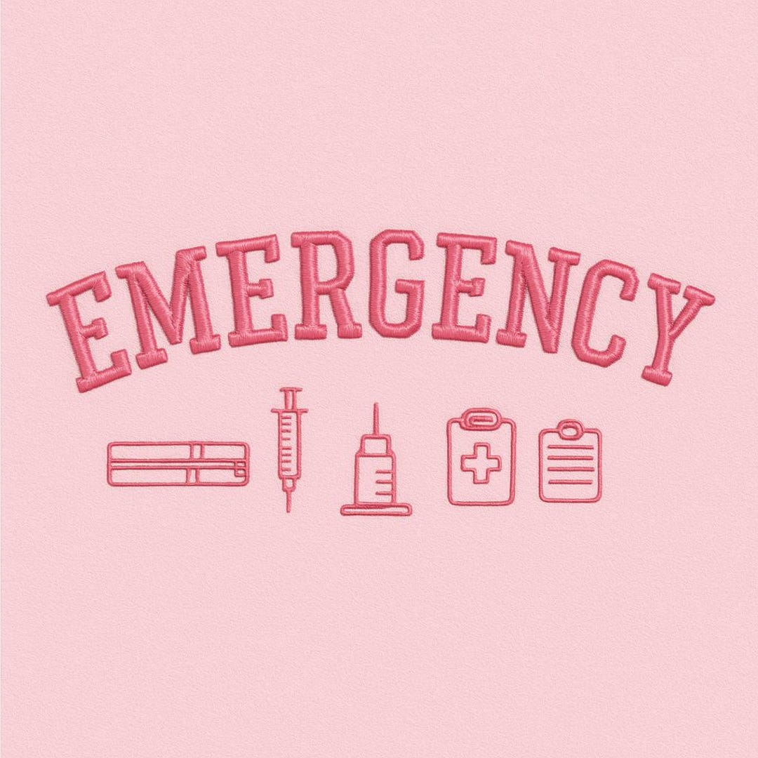 Emergency Embroidery Design, Medical Icons ER Nurse Doctor Patch Style ...