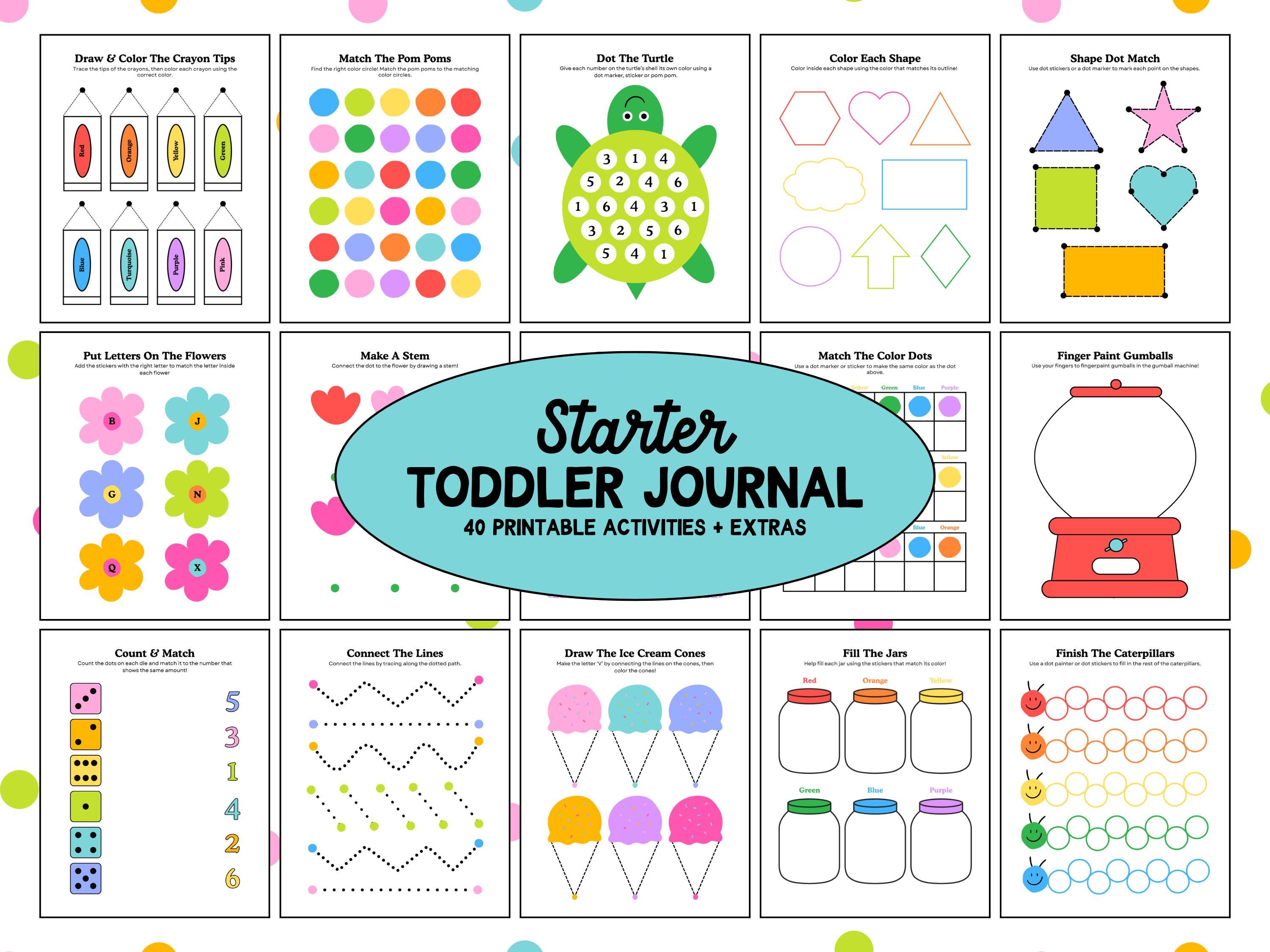 Toddler Learning Journal – 40 Activity Pages + 19 Alternatives ...
