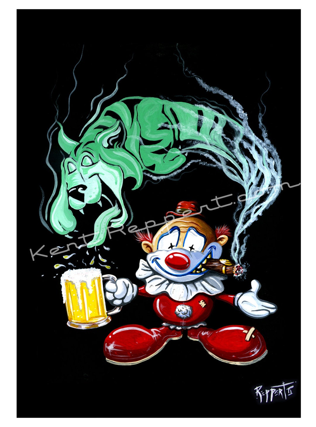 Smokey the Clown 8.5 X 11 Print by Kent Reppert II - Etsy