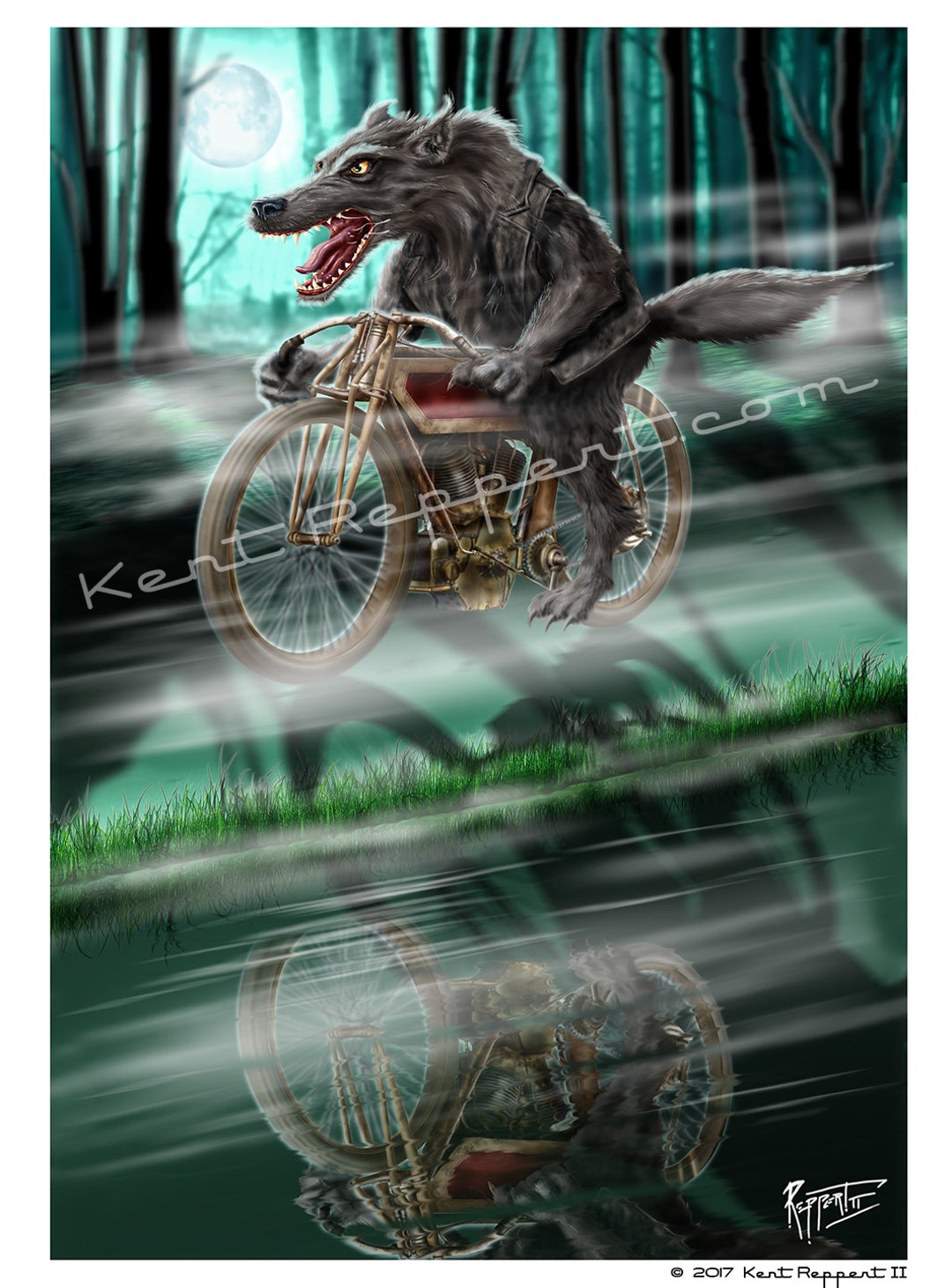 Full Moon Carnivore 13X19 Signed and Numbered Print by Kent - Etsy