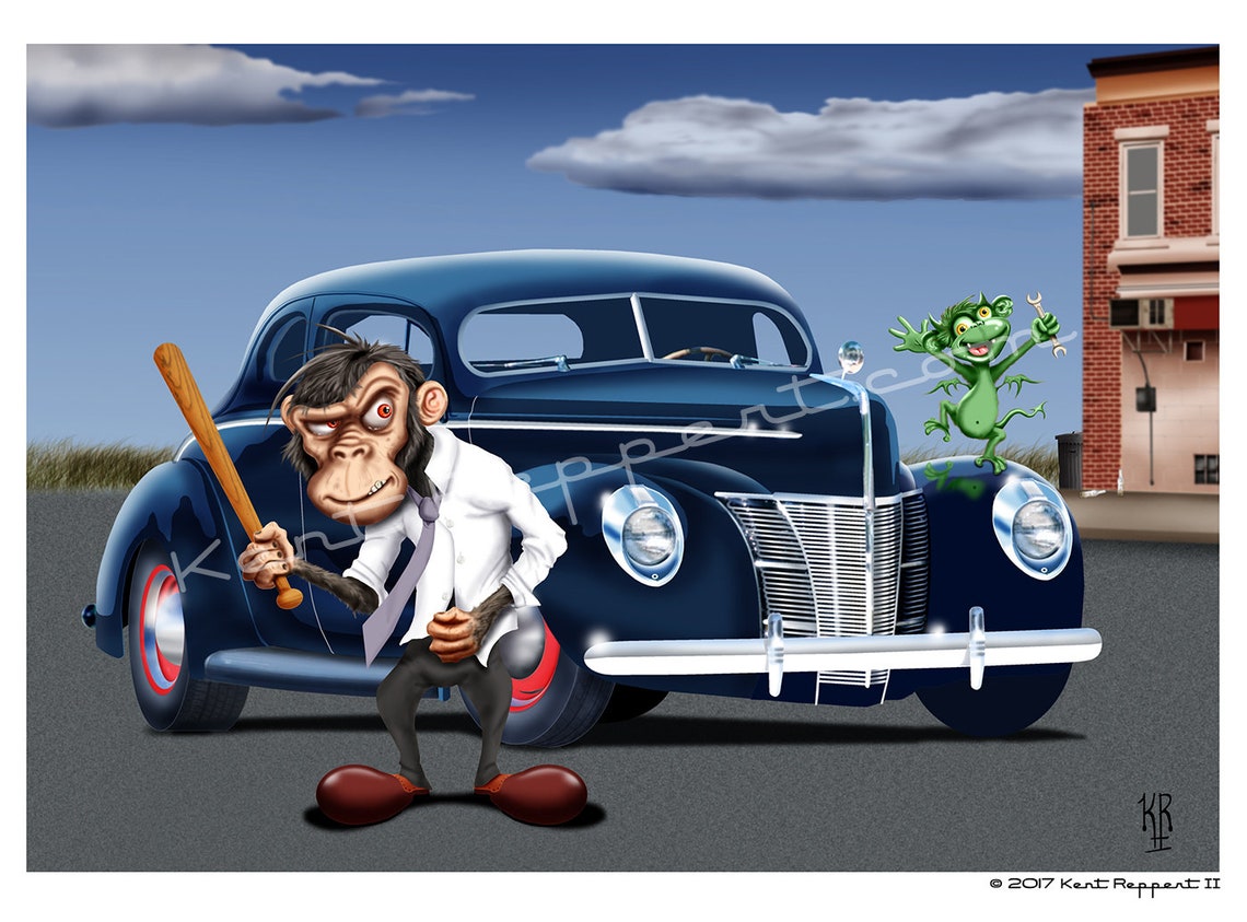 Monkey Gremlin 13X19 Signed and Numbered Print by Kent - Etsy