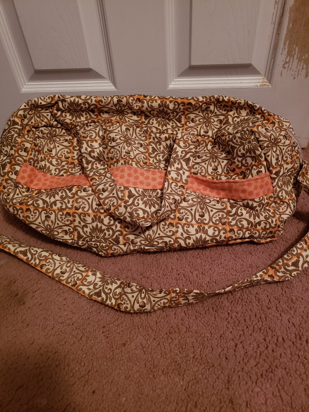 Weekender Tote Brown and Orange - Etsy