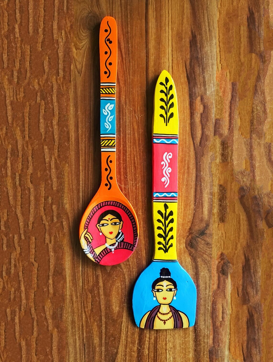 Hand Painted Spatula Art Set of Two - Etsy