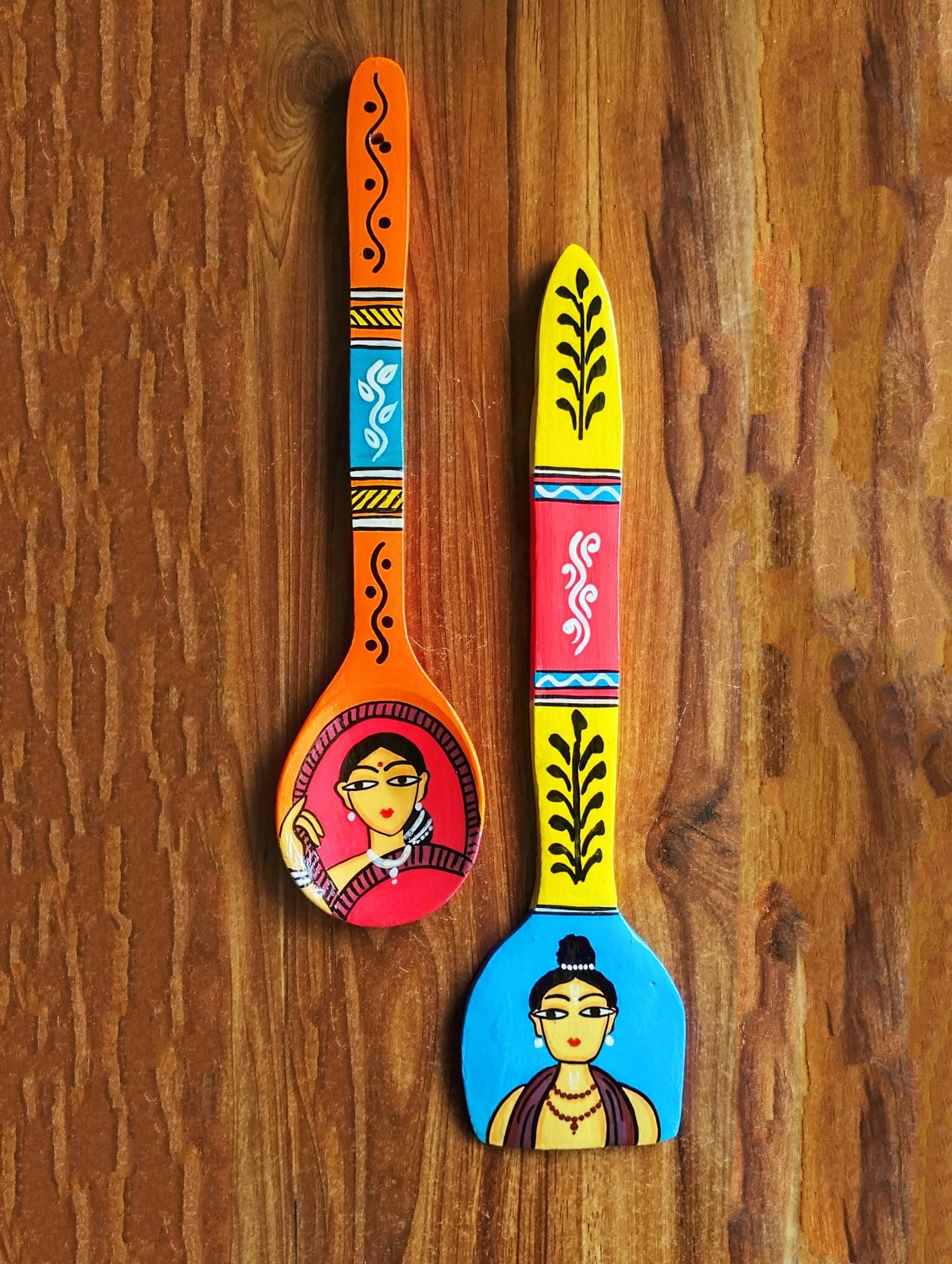 Hand Painted Spatula Art Set of Two - Etsy
