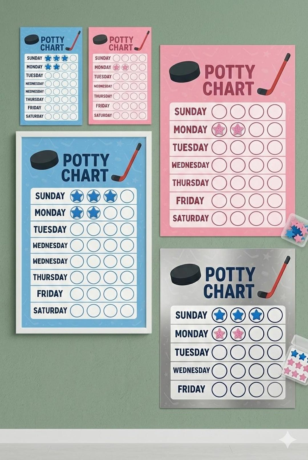 Visual Potty Training Reward Chart | Toddler Potty Success Tracker ...