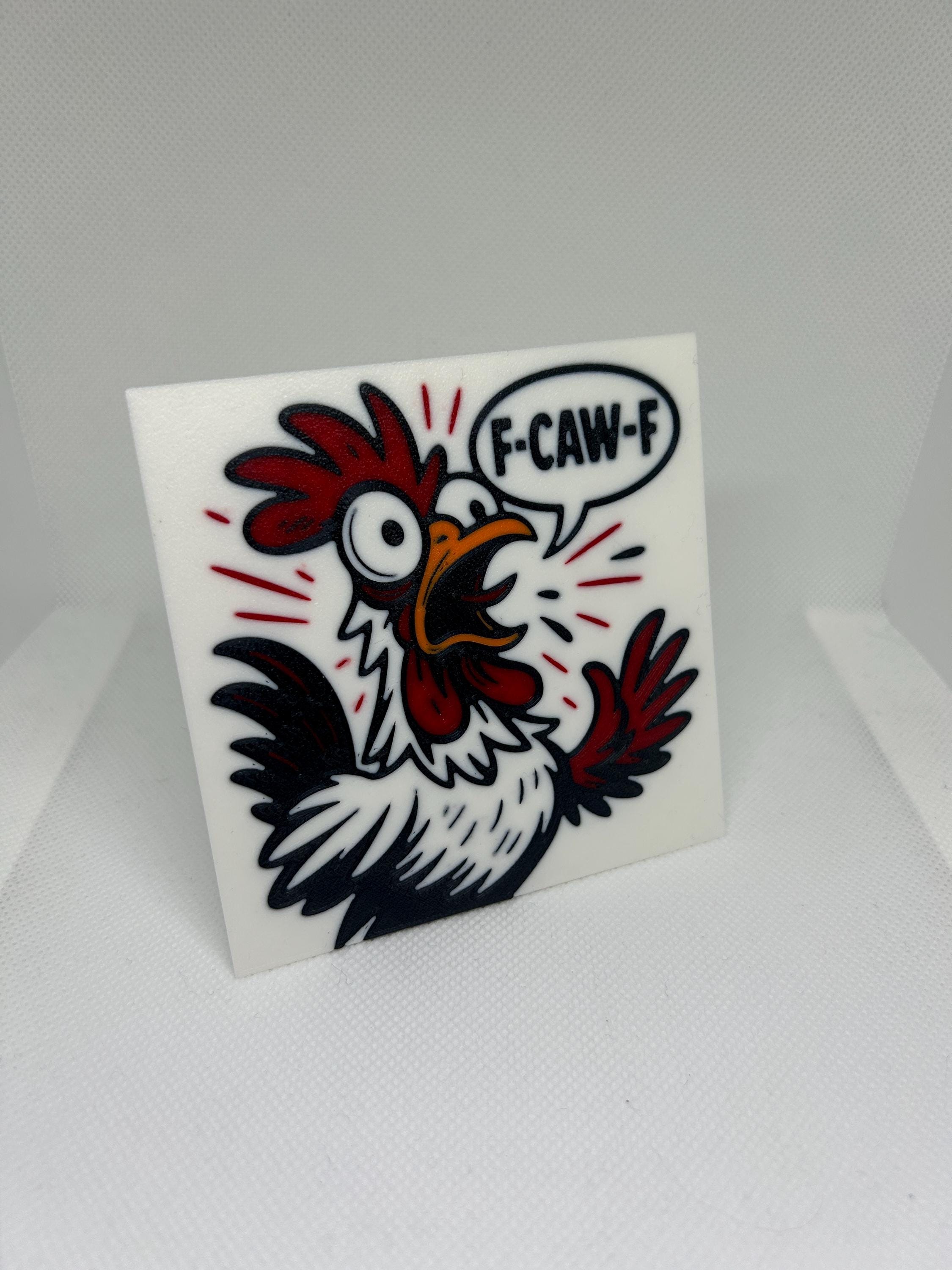 F-CAW-F Desk Decor Sign 3D Printed Chicken Funny Gift - Etsy