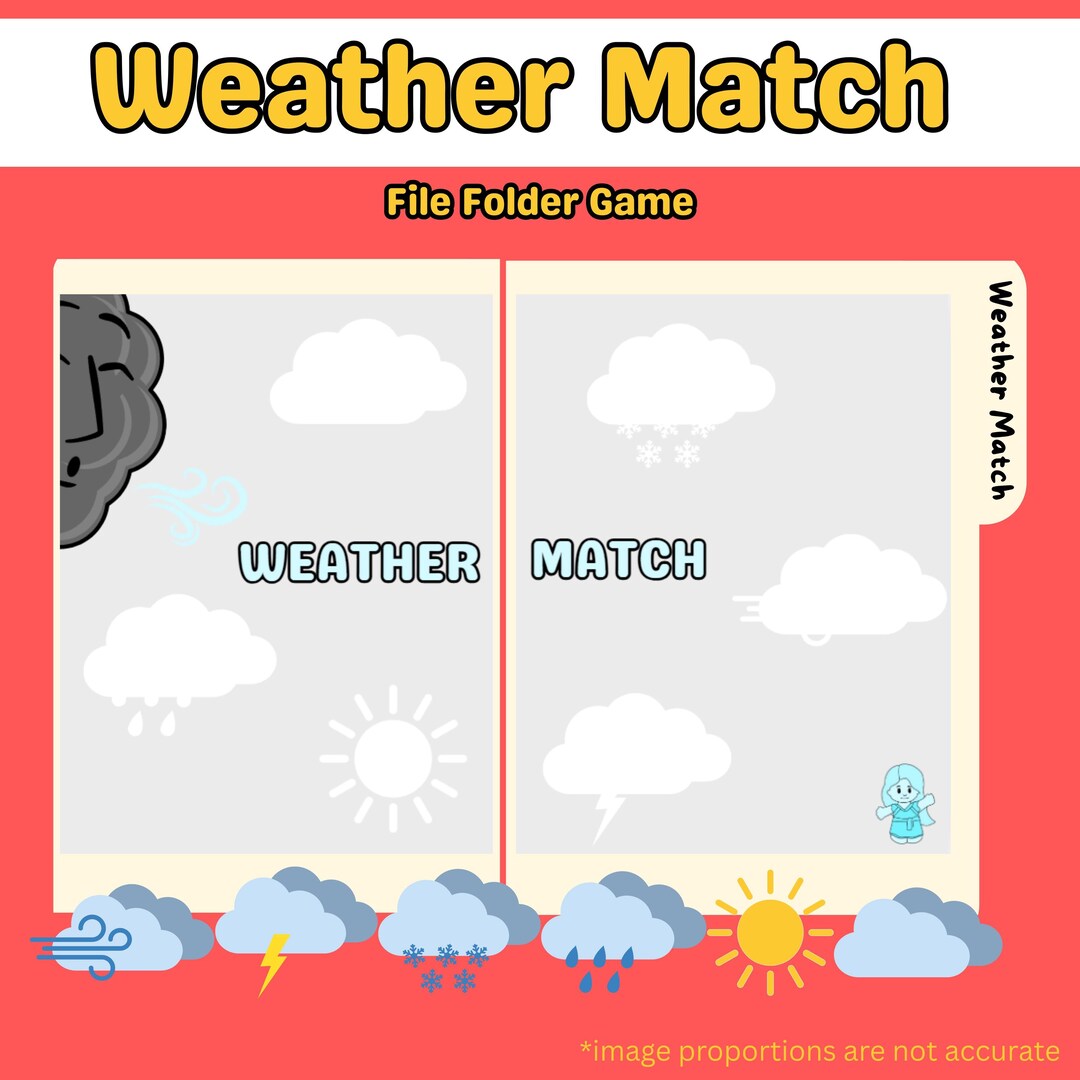 Weather Match File Folder Game - Etsy