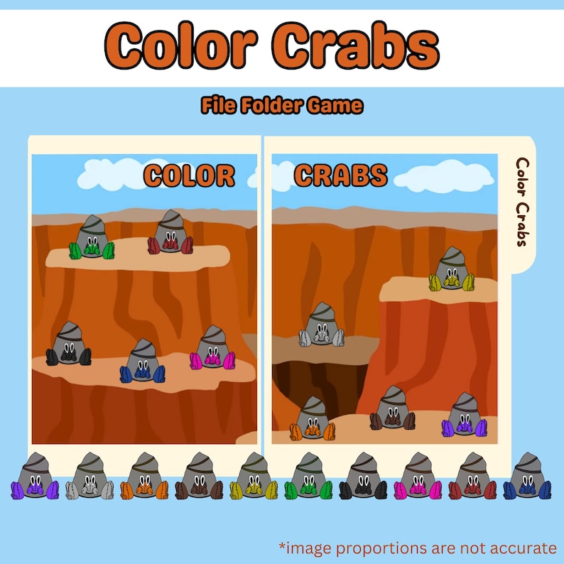 Color Crabs File Folder Learning Game - Etsy