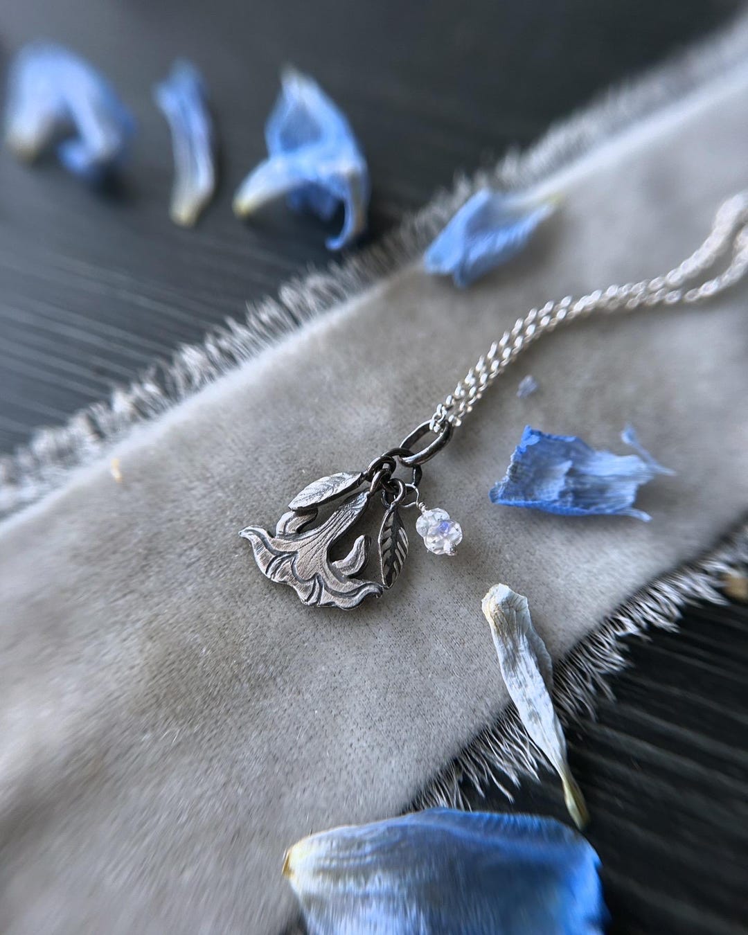 Datura Moonflower Necklace- Sterling Silver Handmade Metalsmith Jewelry ...