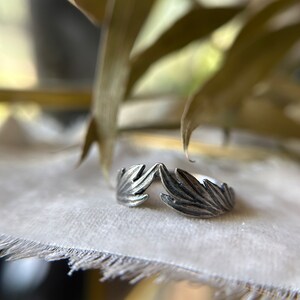 Willow Branch Ring Sterling Silver Hand Engraved Ring Bark Texture Wide ...