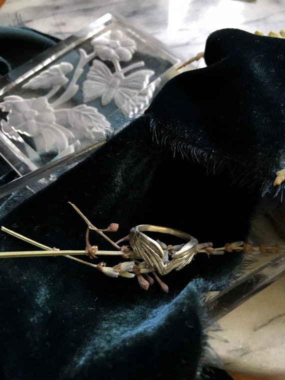 Willow Branch Ring Sterling Silver Hand Engraved Ring Bark - Etsy