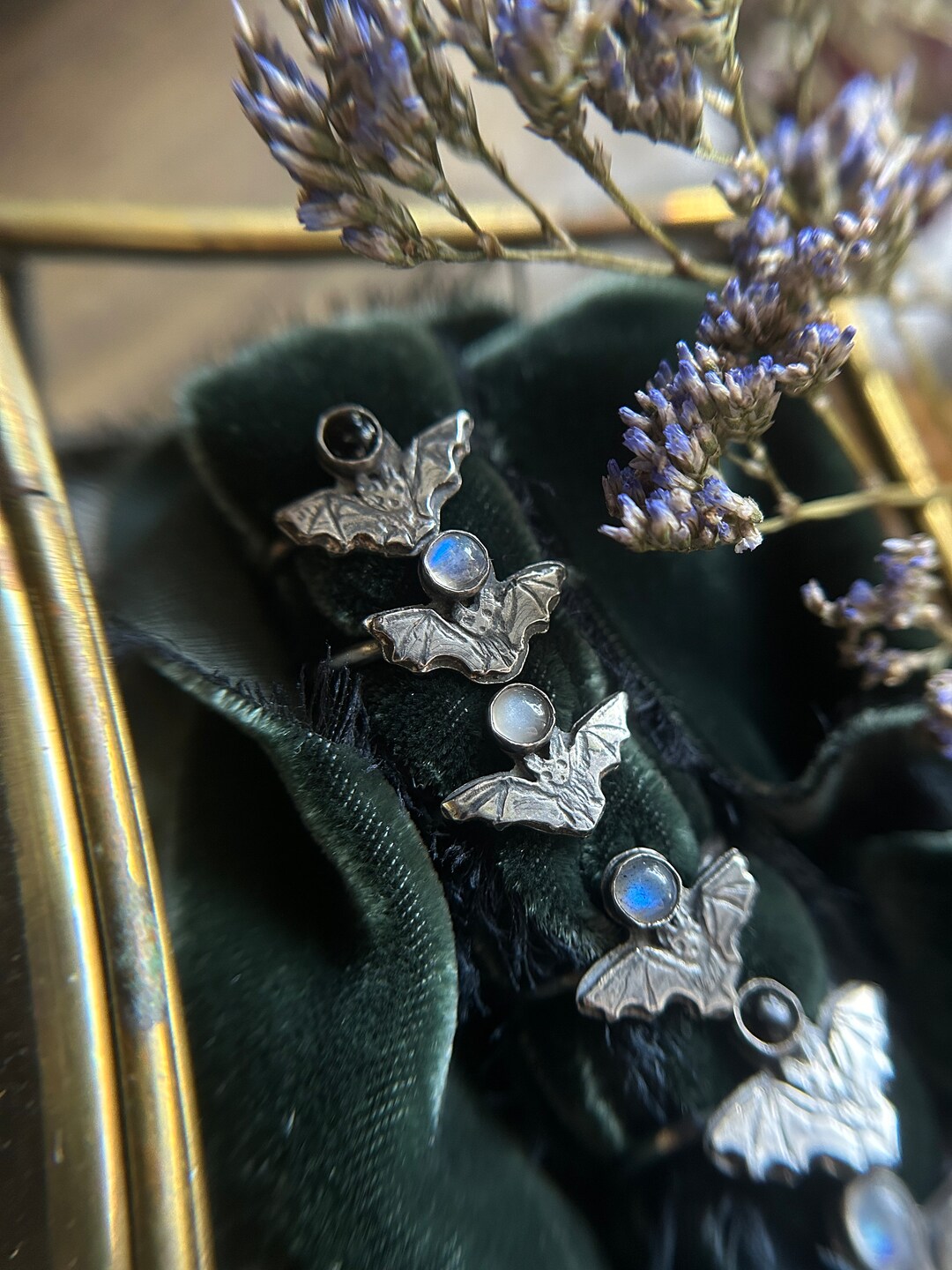 Ready to Ship Bat Rings Miniature Bat Stacking Rings Grey Rainbow ...