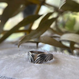 Willow Branch Ring Sterling Silver Hand Engraved Ring Bark Texture Wide ...
