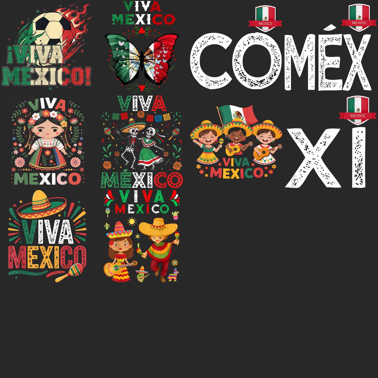 Viva Mexico PNG Bundle, Mexican Independence Day Clipart, Fiesta Hat ...