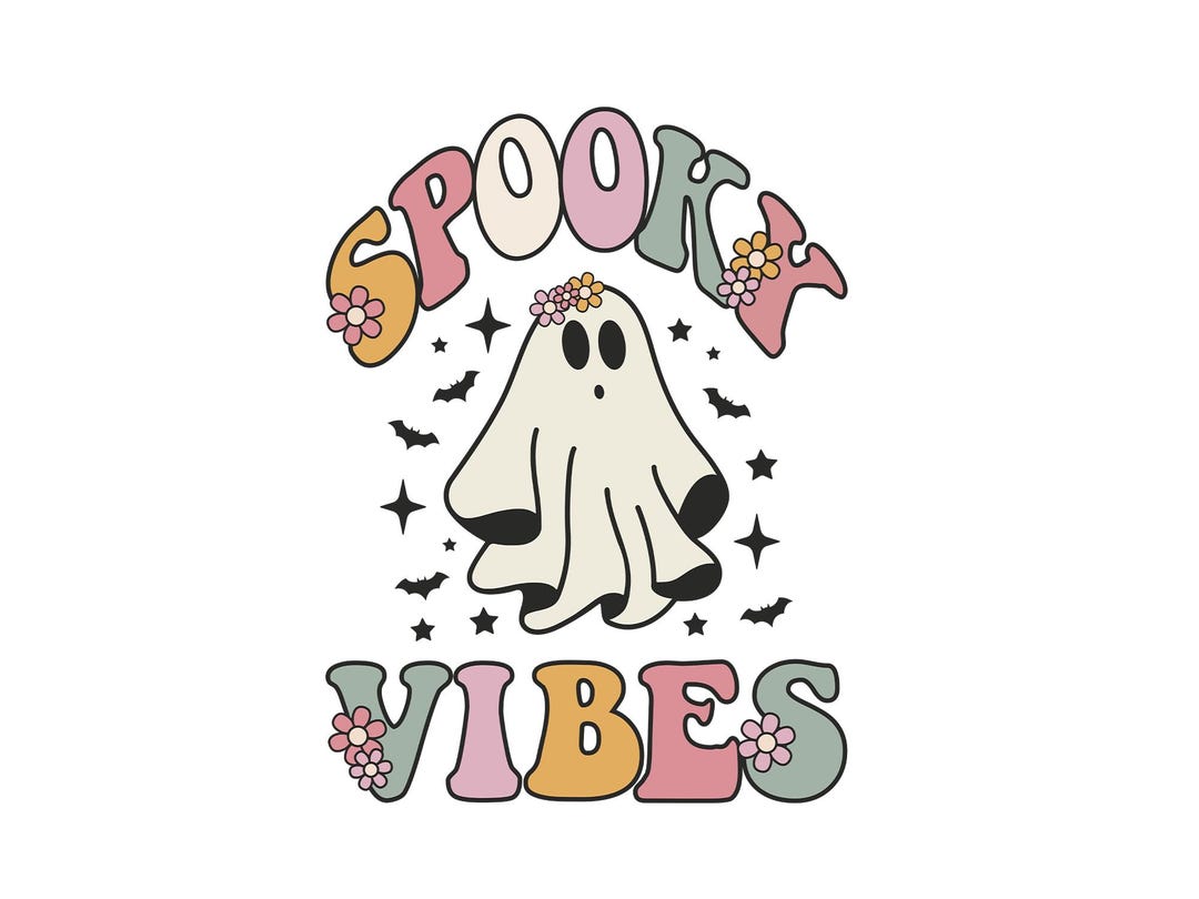 Spooky Vibes Png,spooky Conchas Png,retro Flower Halloween Ghost Png ...