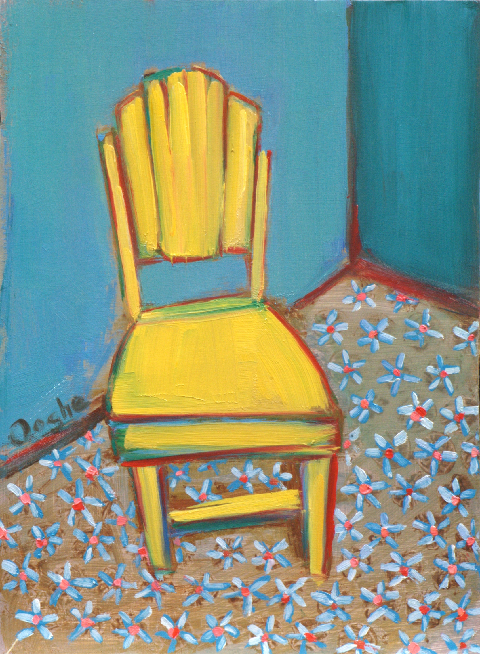 Yellow Chair-giclee-fine Art Reproduction Print-archival-mid Century ...